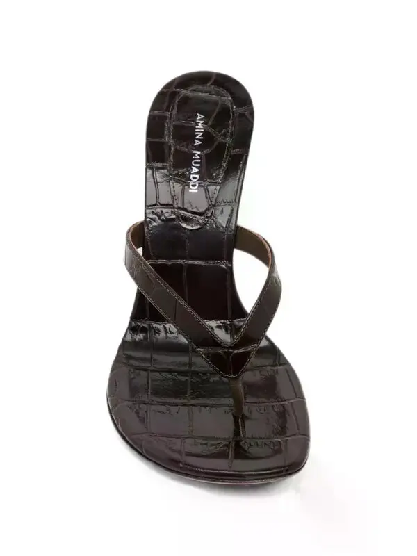 Amina Muaddi Juliette Croc-effect Leather Sandals