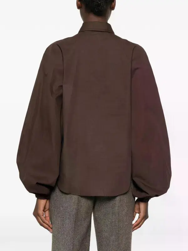 Closed Balloon-sleeve Shirt