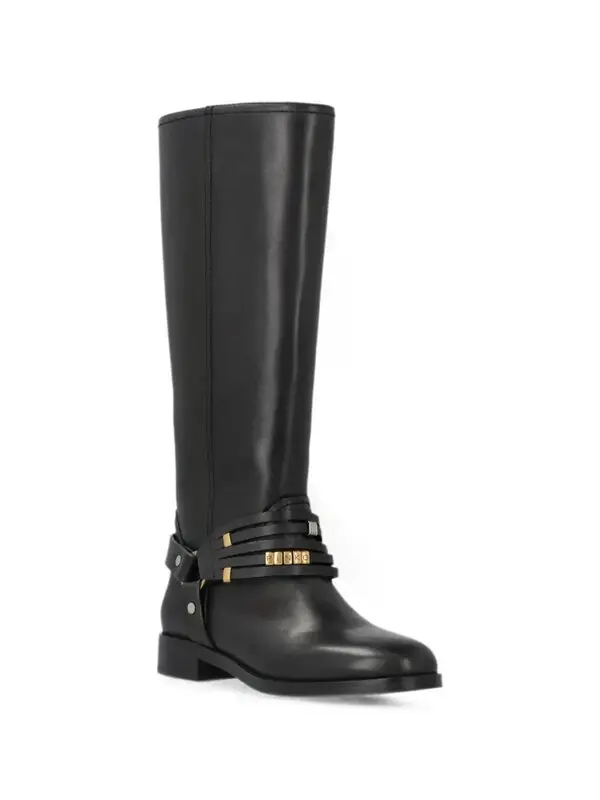 Pinko Harness-detail Leather Boots