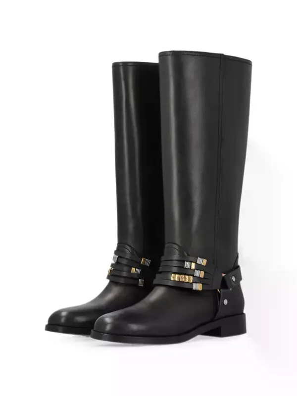Pinko Harness-detail Leather Boots