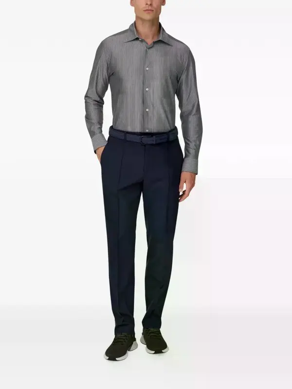 Boggi Milano Trousers In Technical Wool - Blue