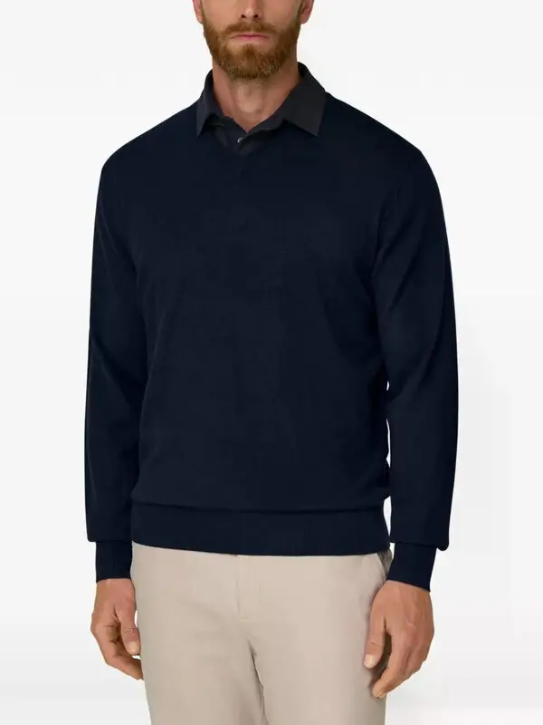 Boggi Milano V-neck Jumper In Extrafine Merino Wool