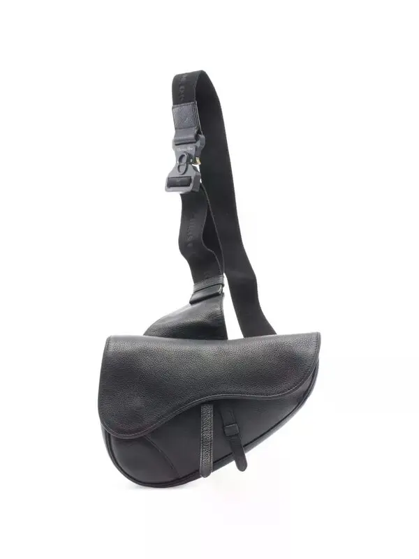 Dior 2010s Saddle Leather Belt Bag - Black