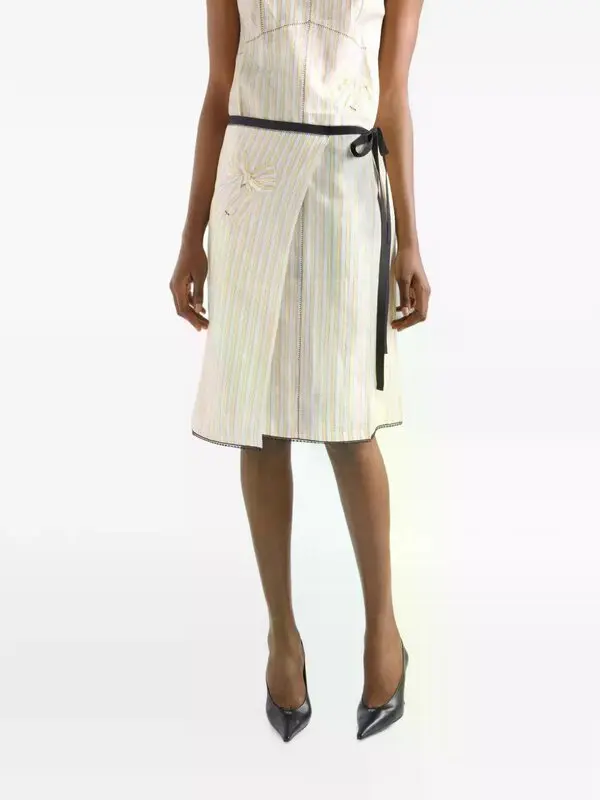 Prada Embroidered Striped Apron