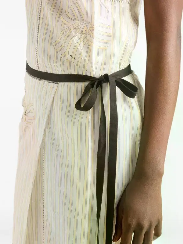 Prada Embroidered Striped Apron