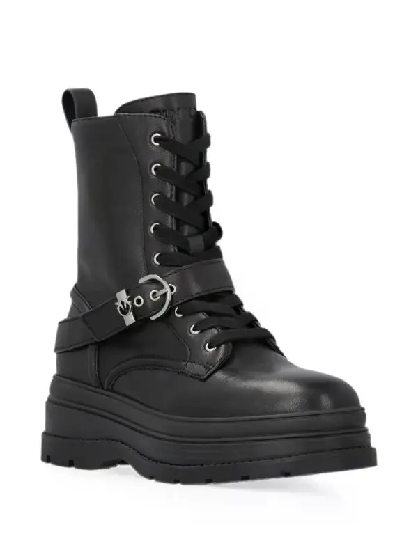 Pinko Buckle-strap Lace-up Boots