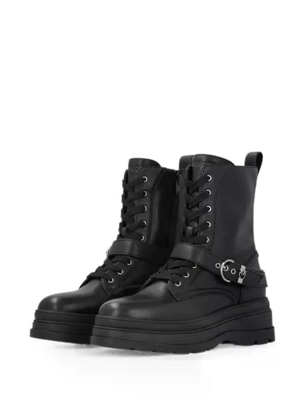 Pinko Buckle-strap Lace-up Boots