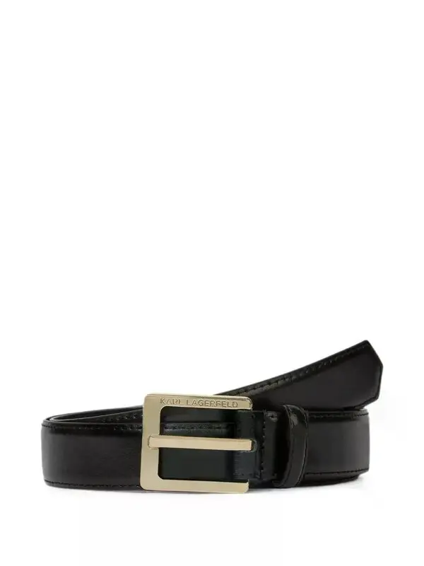 Karl Lagerfeld Classic Leather Belt - Black