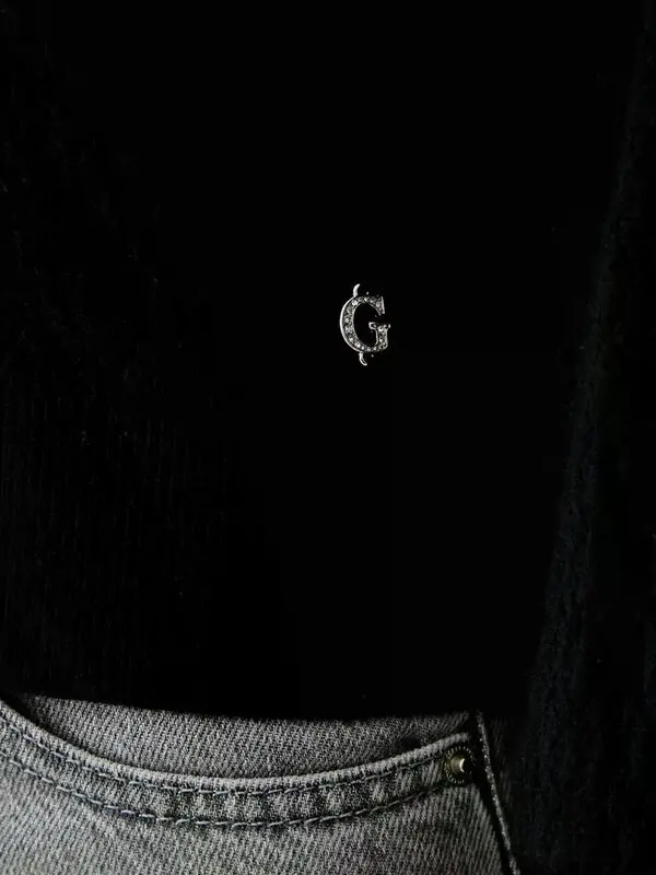Guess Flower-button Pointelle-knit Cardigan