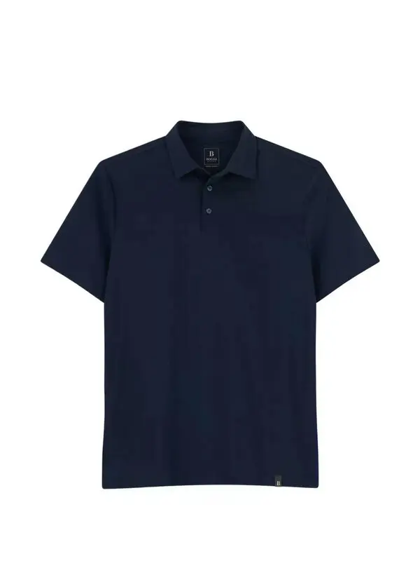 Boggi Milano Polo In Stretch Supima Cotton Jersey - Blue