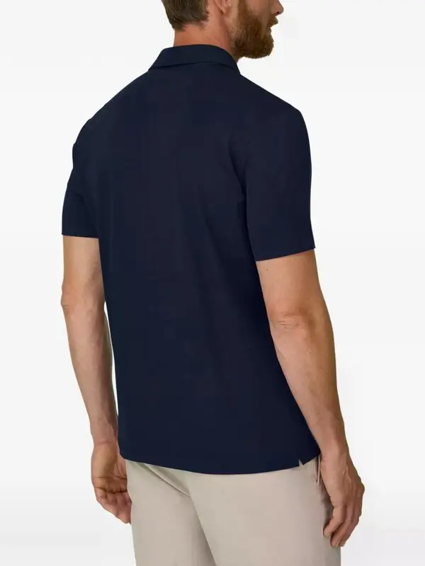 Boggi Milano Polo In Stretch Supima Cotton Jersey - Blue