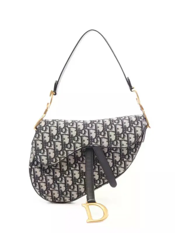 Dior 2010s Saddle Oblique Shoulder Bag - Blue