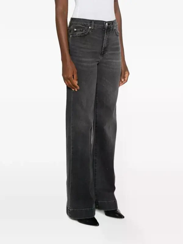 7 For All Mankind Wide-leg Faded Effect Jeans
