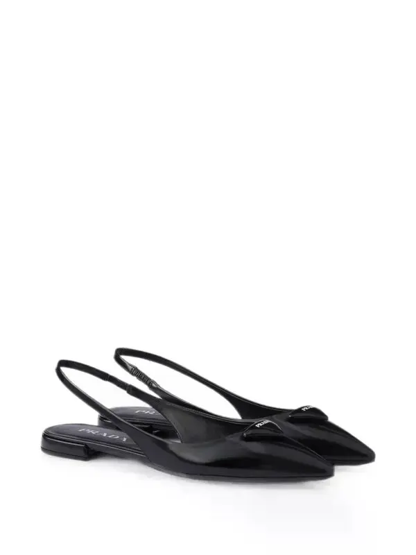 Prada Brushed Leather Ballerina Slingbacks