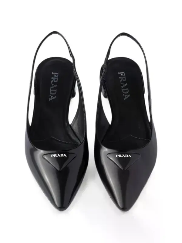 Prada Brushed Leather Ballerina Slingbacks