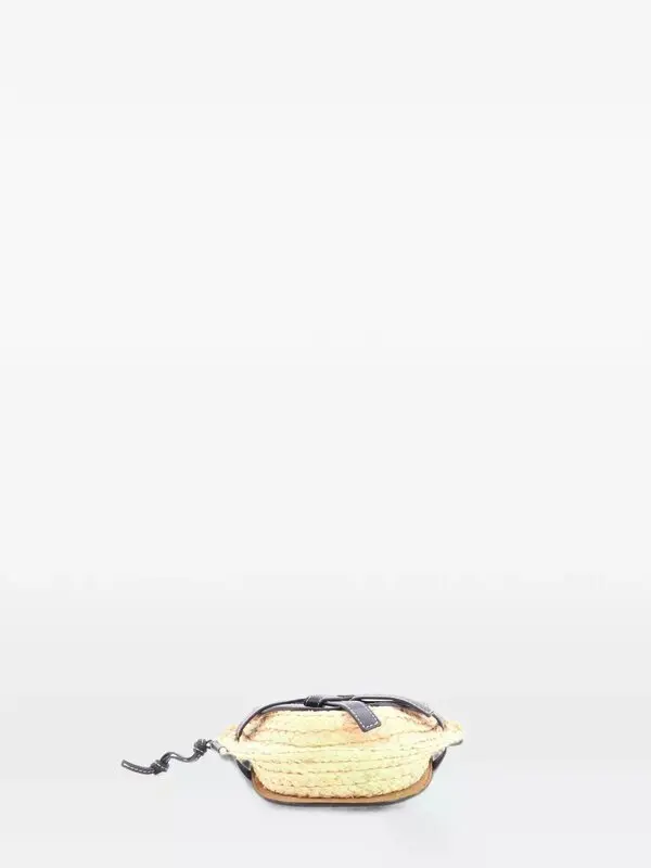 Loewe Gate Leather Shoulder Leather With Raffia Mini Crossbody Bag - Black