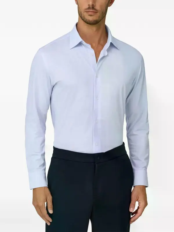 Boggi Milano Polo Shirt Checked Japanese Jersey Regular Fit