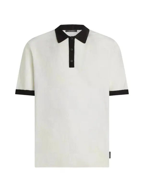 Karl Lagerfeld Monogram Checked Polo Shirt