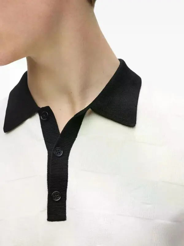 Karl Lagerfeld Monogram Checked Polo Shirt