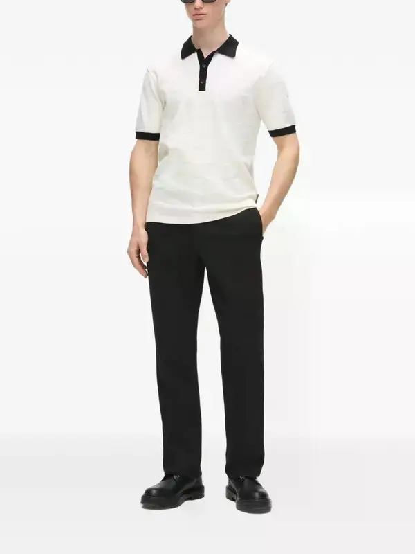 Karl Lagerfeld Monogram Checked Polo Shirt