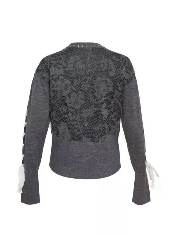 RENLI SU Lace-panel Lace-up Cardigan