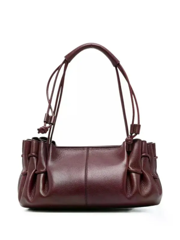 Hereu Ruched Leather Tote Bag - Red