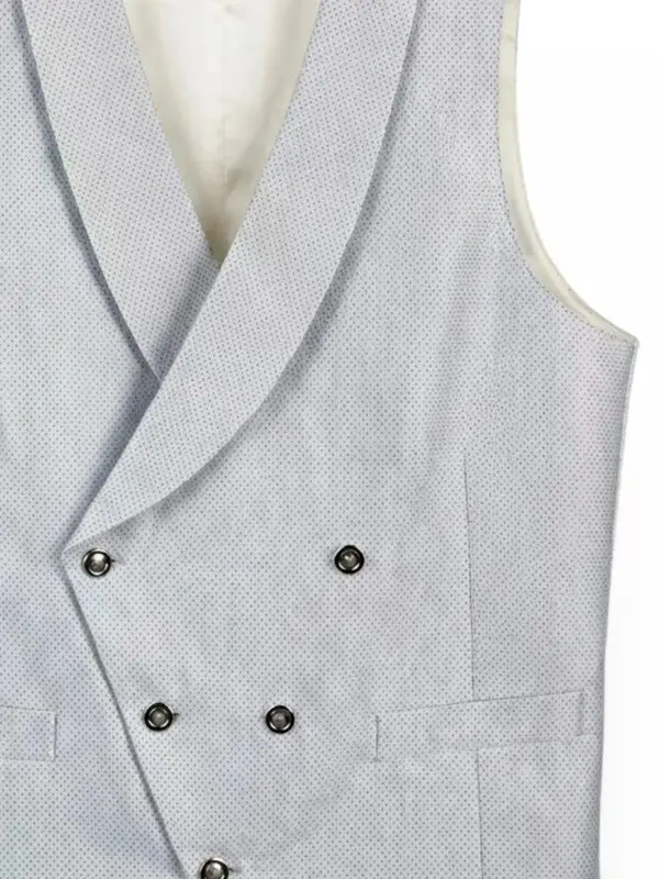 L.B.M. 1911 Double-breasted Micro-dot Waistcoat - Blue