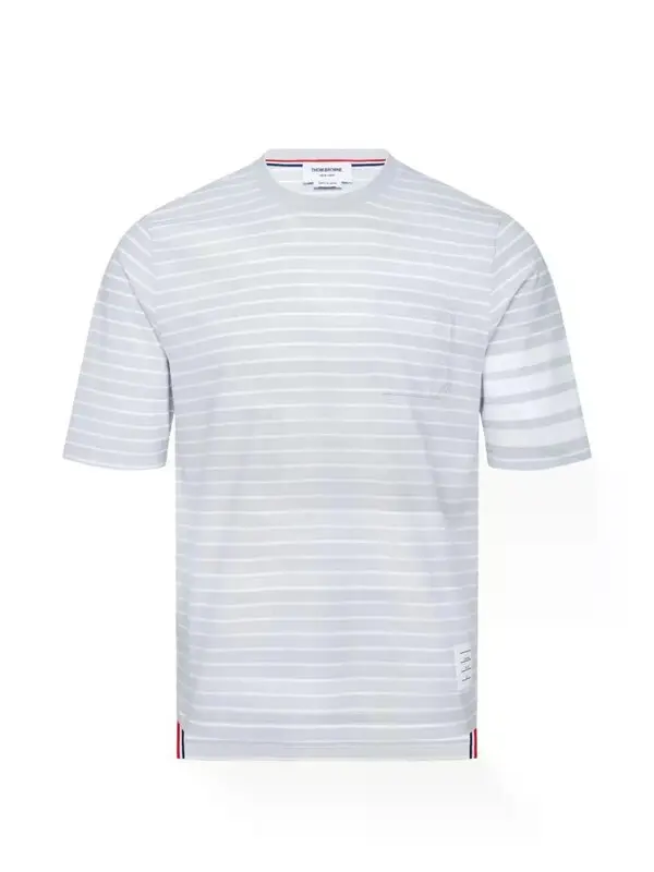 Thom Browne 4-bar Stripe Pocket T-shirt - Grey