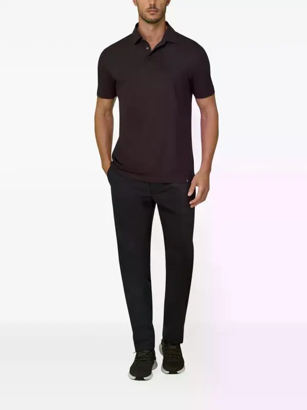 Boggi Milano Polo In Stretch Supima Cotton Jersey - Brown