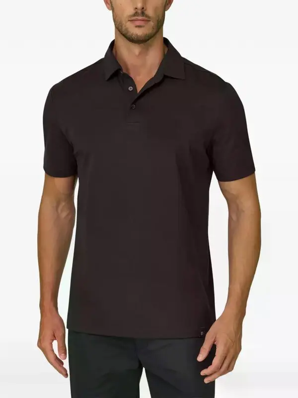 Boggi Milano Polo In Stretch Supima Cotton Jersey - Brown