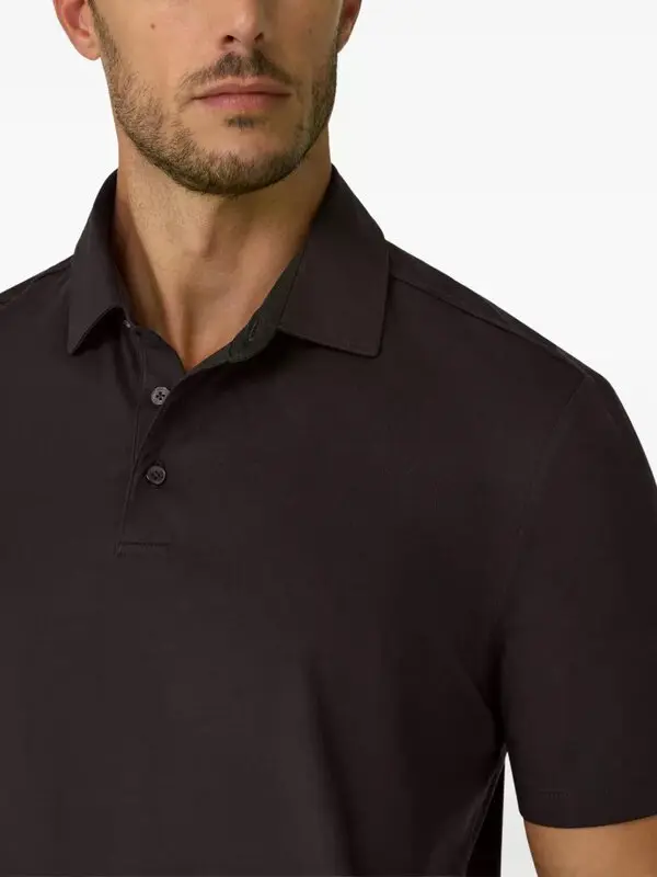 Boggi Milano Polo In Stretch Supima Cotton Jersey - Brown
