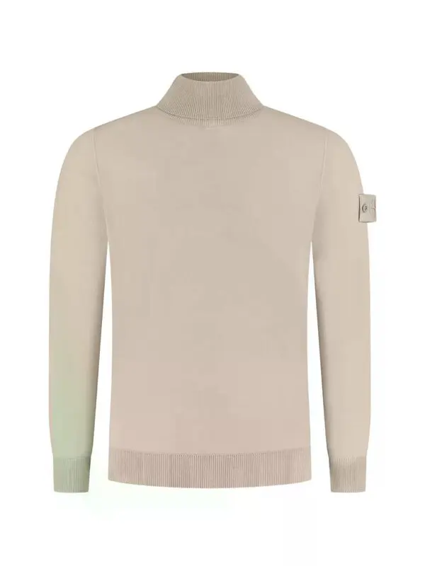 Stone Island Logo-patch Roll-neck Sweater - Neutrals