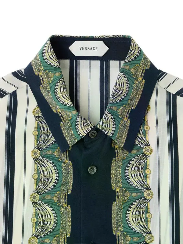 Versace Printed Silk Crêpe De Chine Regular Shirt