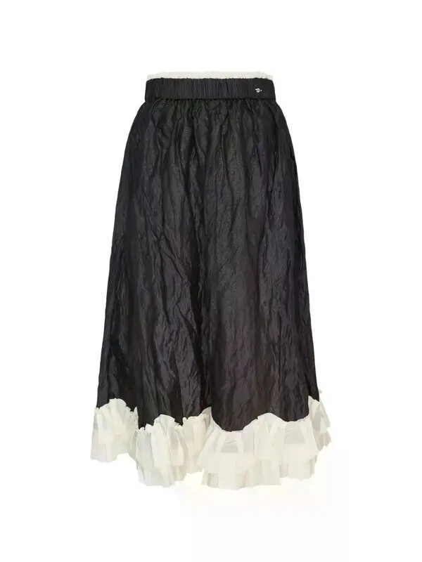 RENLI SU Ruffled A-line Midi Skirt - Black
