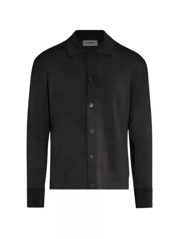 PAOLO PECORA Knitted Long-sleeve Shirt - Black