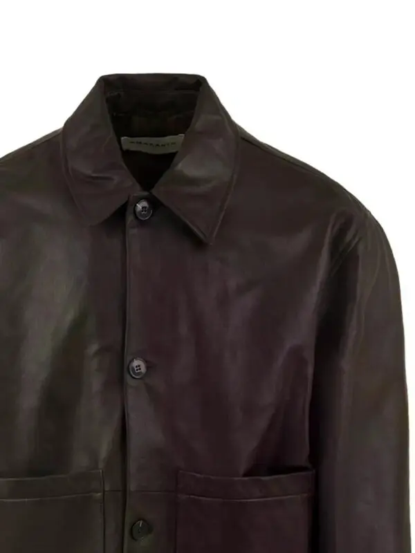 AMARANTO Long-sleeve Leather Jacket