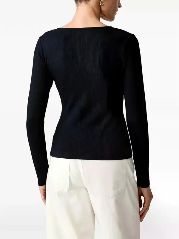 Guess Ribbed-knit Long-sleeve Top