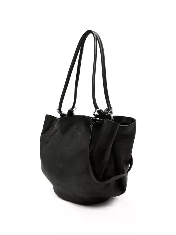 Patrizia Pepe Logo-plaque Leather Shoulder Bag - Black