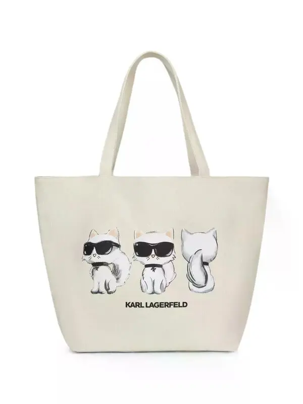 Karl Lagerfeld Ikon Karl And Choupette Reversible Shopper Bag - Neutrals