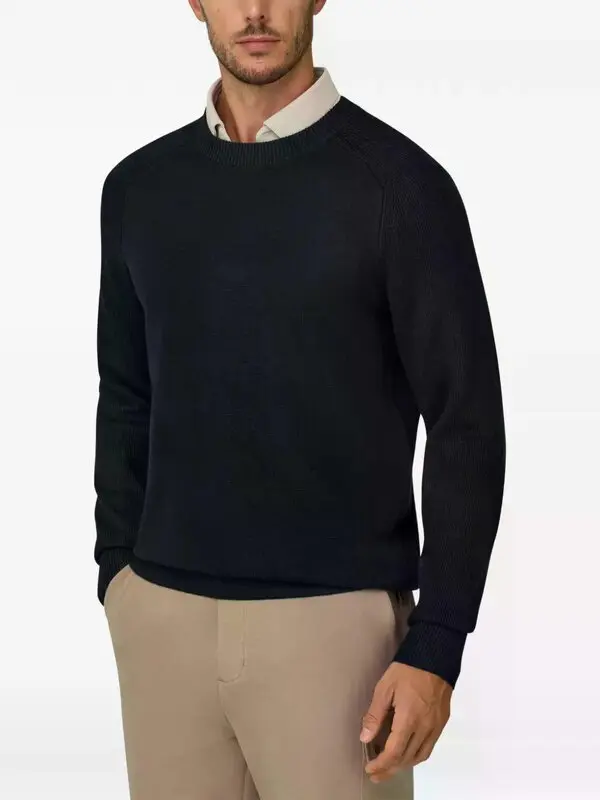 Boggi Milano Crew Neck Jumper In Merino Wool Blend