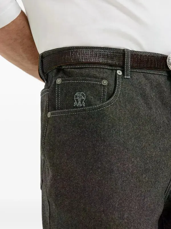 Brunello Cucinelli Virgin Wool Flannel Five-pocket Trousers