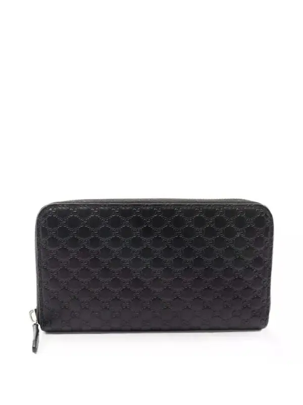 Gucci 2010s Micro Gg Leather Wallet - Black