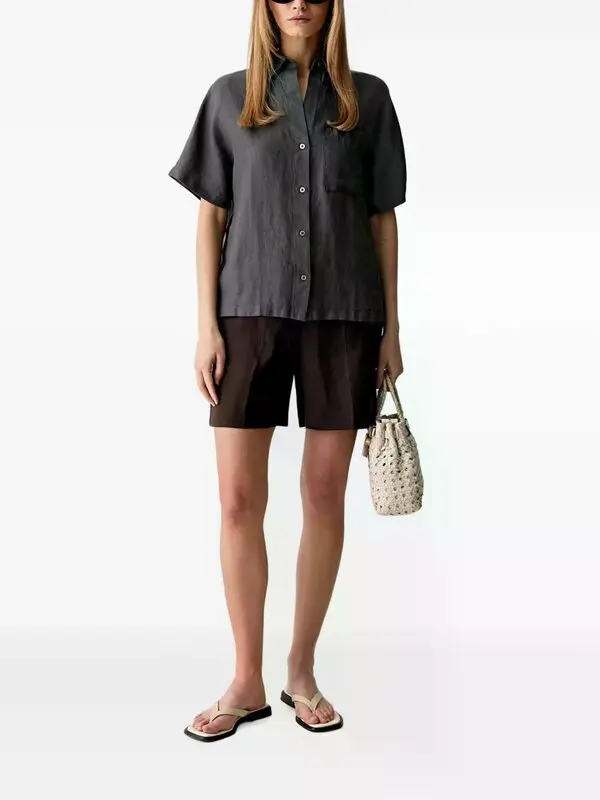 Marc O'polo Short-sleeve Button-up Shirt - Grey