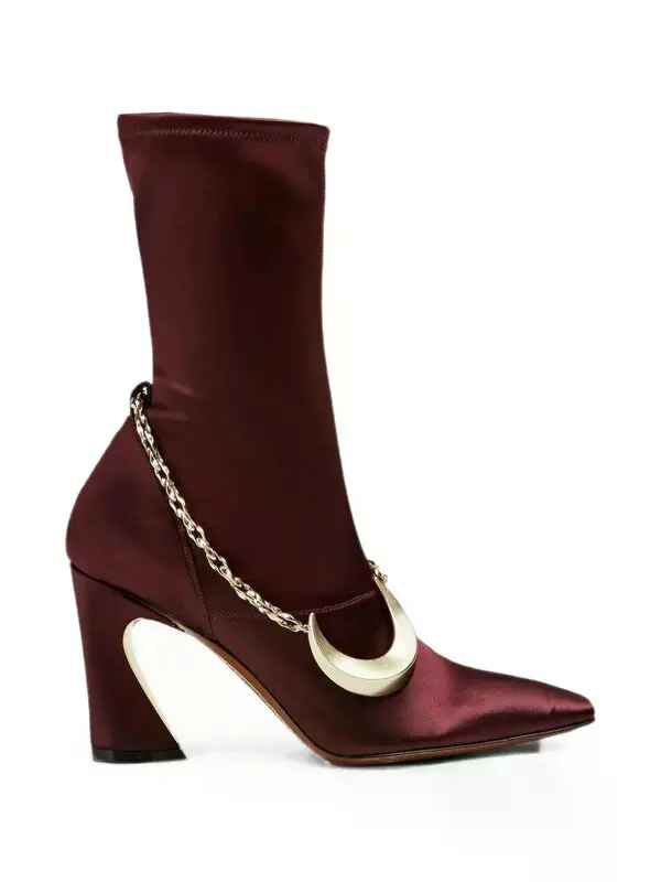 Zimmermann Chain-detail Ankle Boots - Red