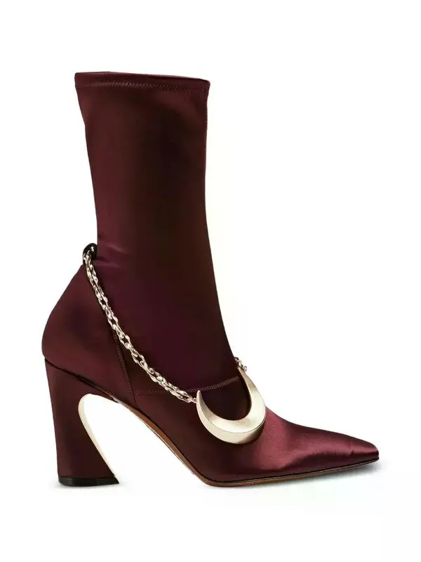 Zimmermann Chain Detail Ankle Boots - Red