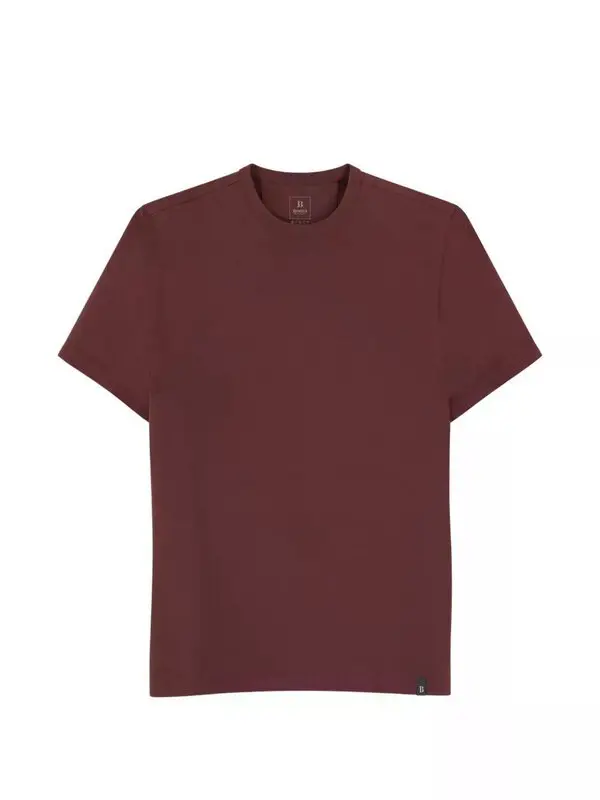 Boggi Milano T-shirt In Diagonal Cotton Blend Jersey B Tech - Red