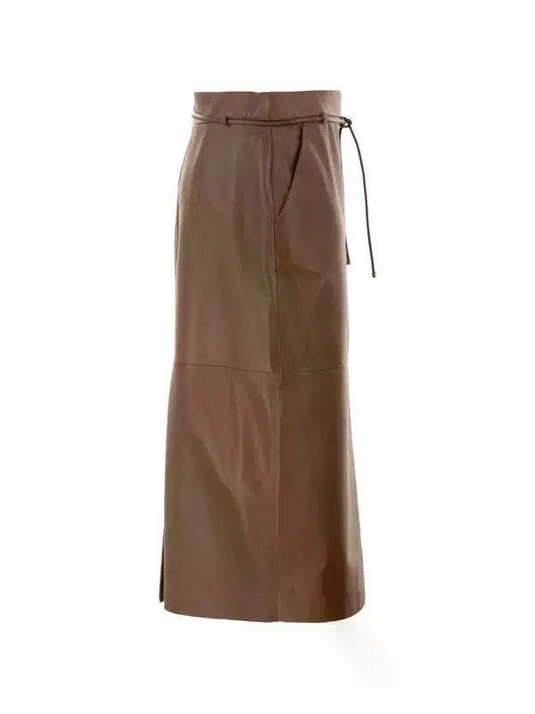 Max Mara Fantino Belted Pencil Midi Skirt - Brown