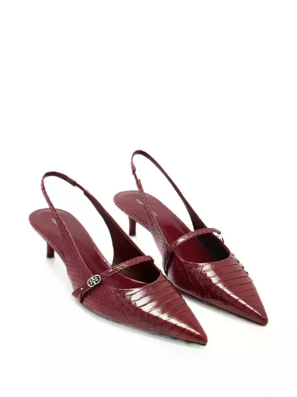 Tory Burch Double T Snakeskin-effect Pumps