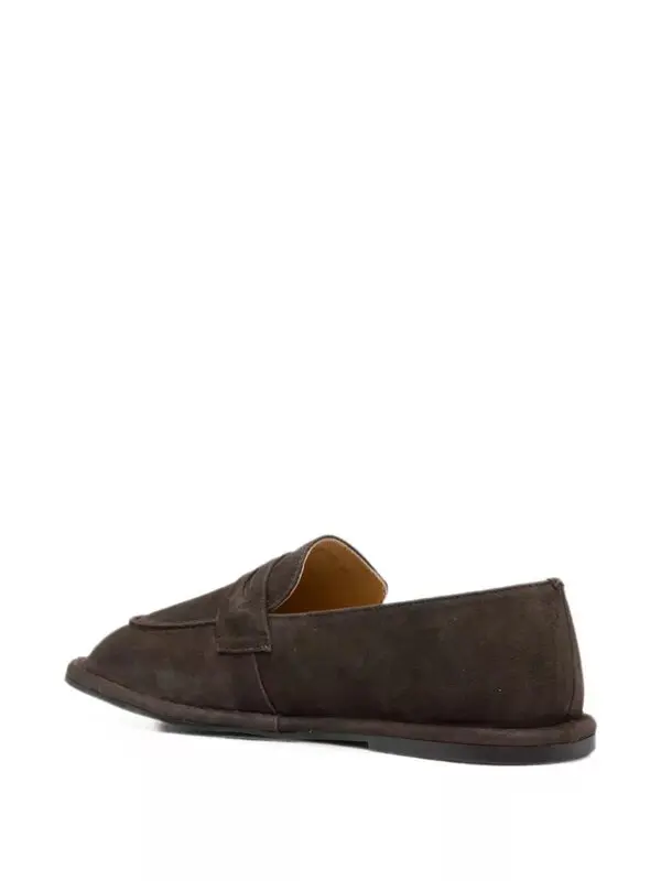 LINDA BAUMANN Suede Penny Loafers