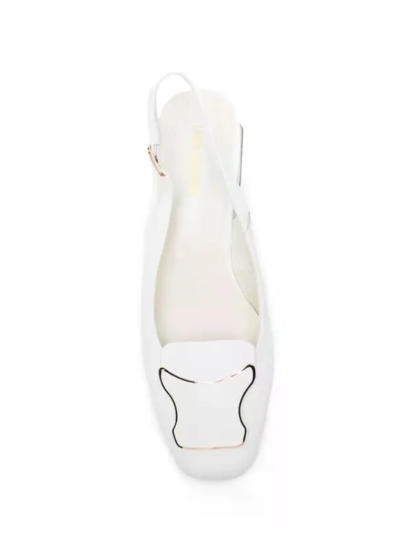 LINDA BAUMANN Buckle-detail Slingback Pumps - White